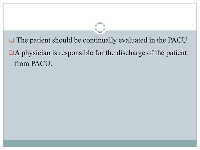 Care of patient in pacu including post operative | PPTX | Lung and ...