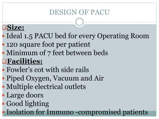 Care of patient in pacu including post operative | PPTX