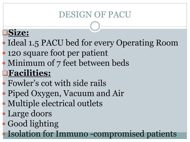 Care of patient in pacu including post operative | PPTX | Lung and ...