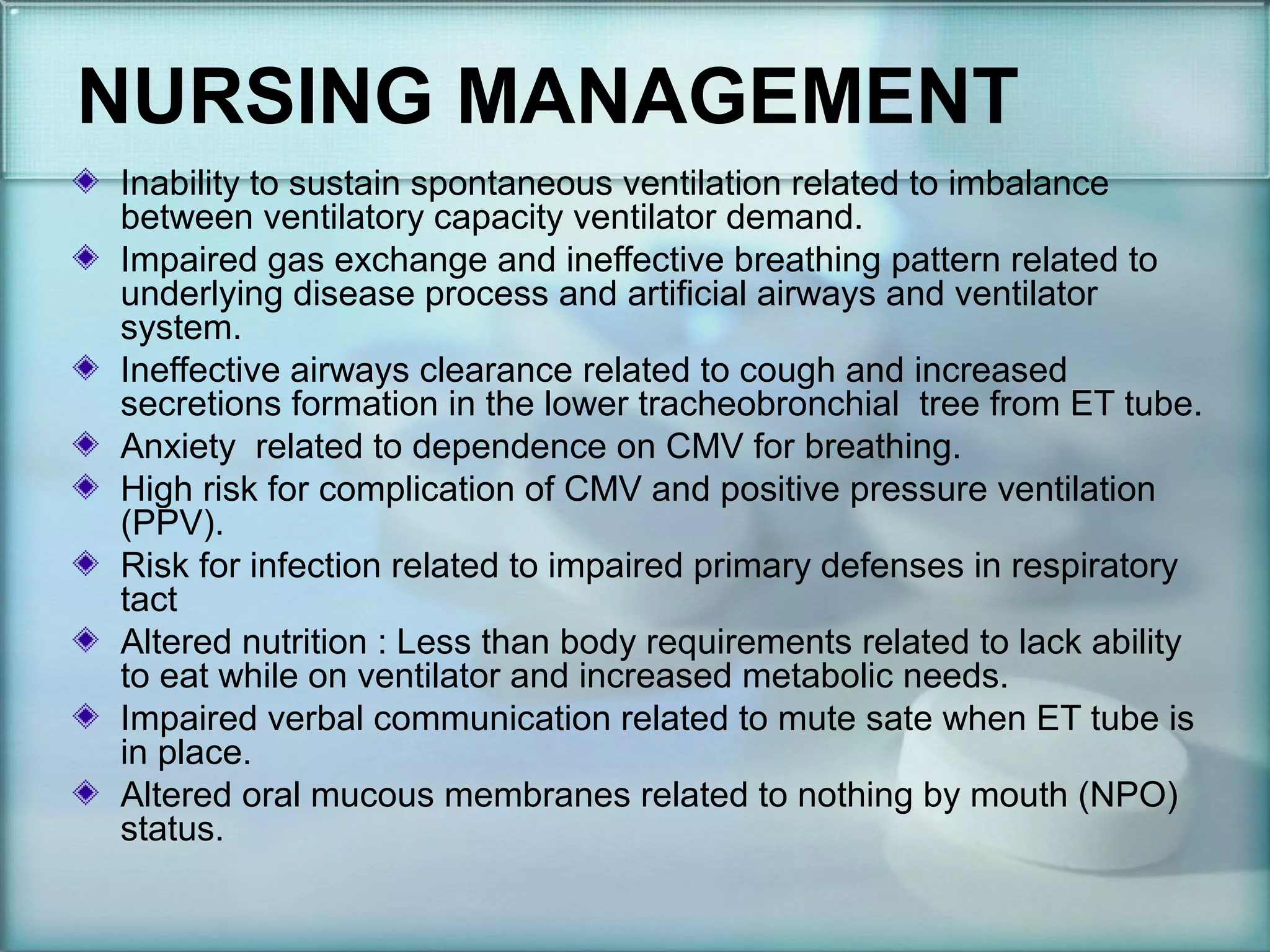 Care of patient on ventilator | PPT