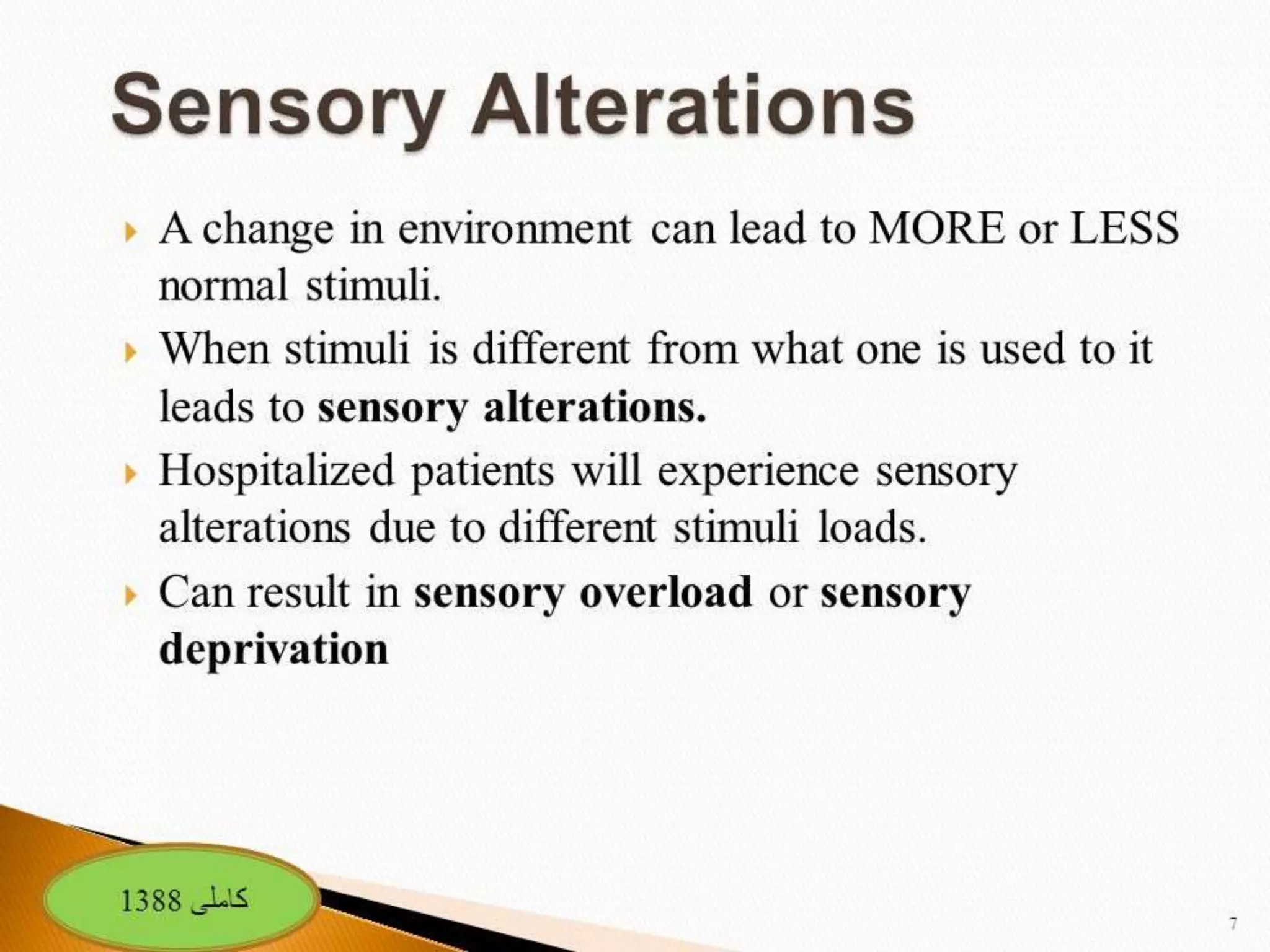Care of patients having alterations in sensory function | PPTX | Brain ...