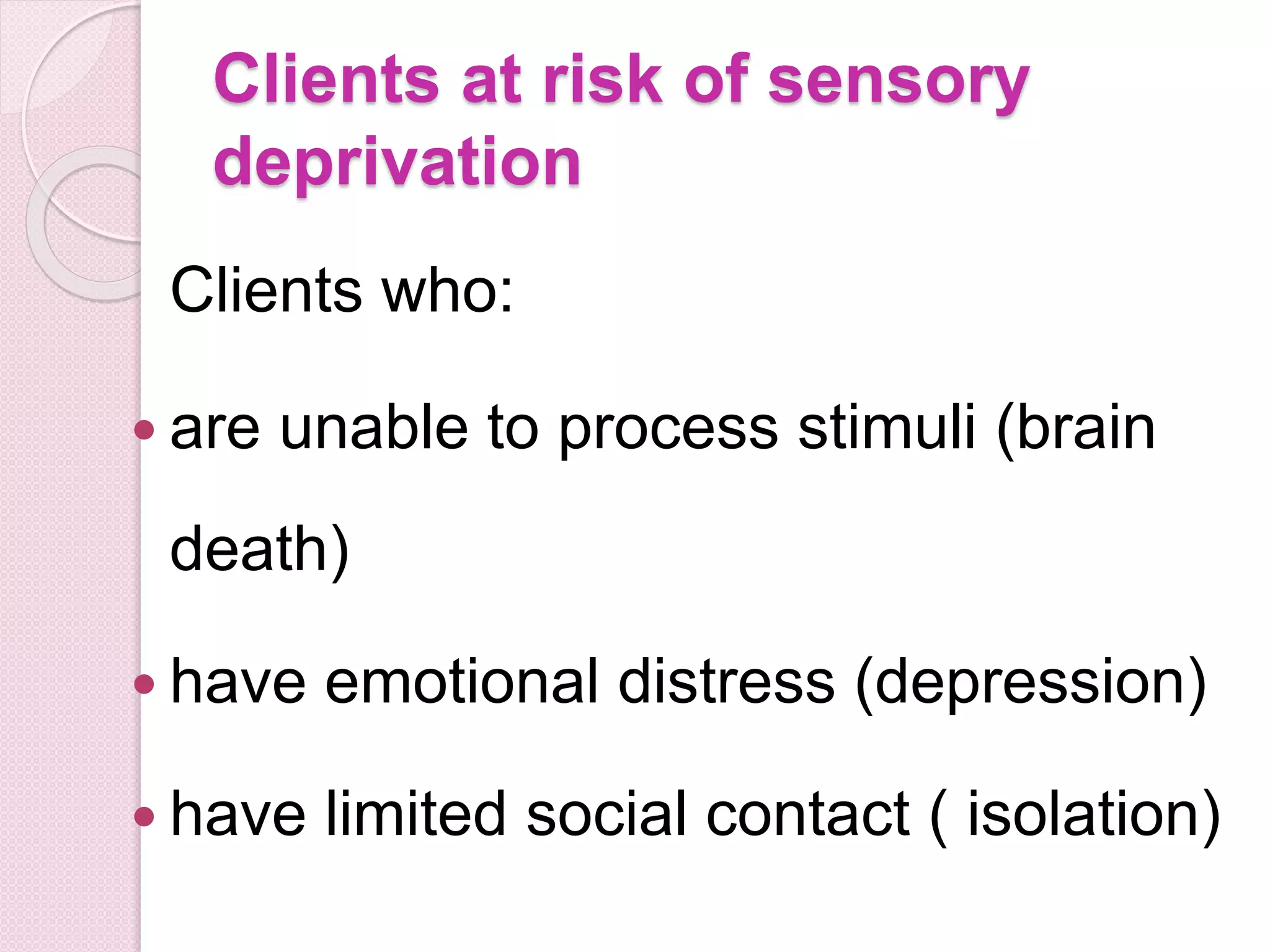 Care of patients having alterations in sensory function | PPTX