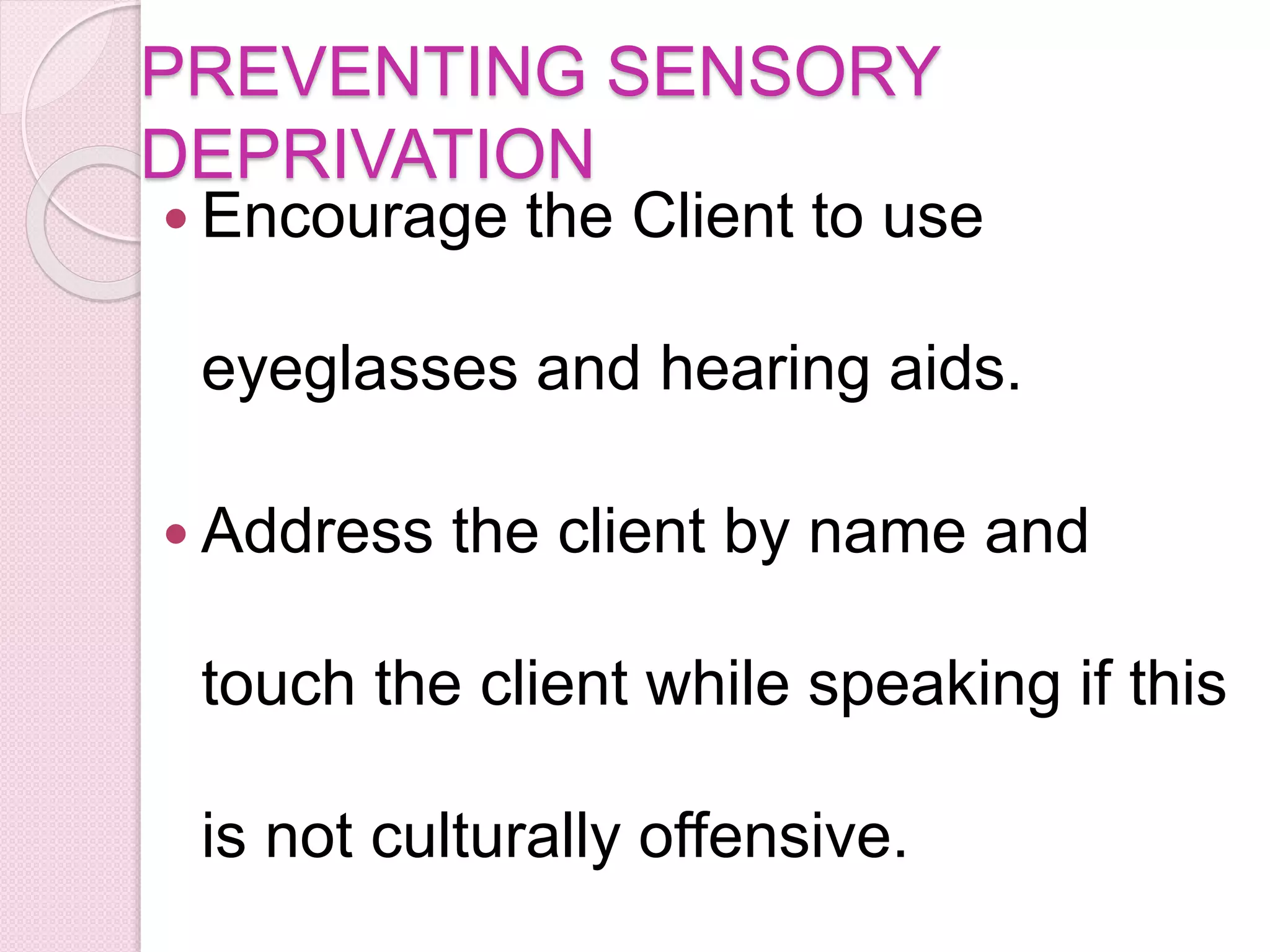 Care of patients having alterations in sensory function | PPTX | Brain ...