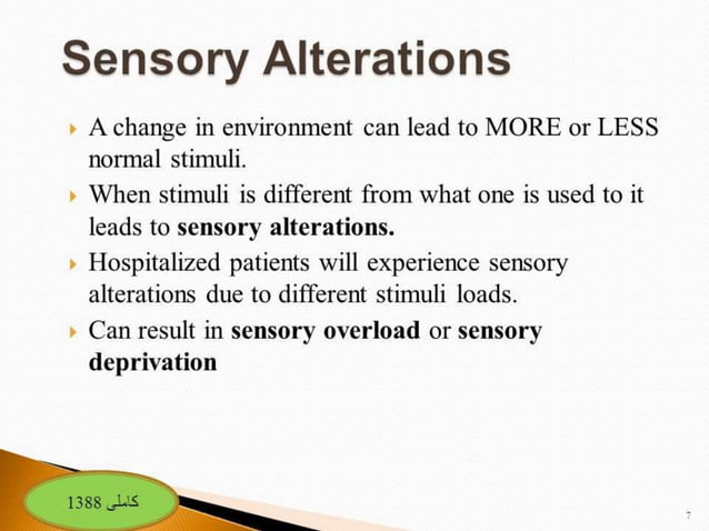 Care of patients having alterations in sensory function | PPTX | Brain ...