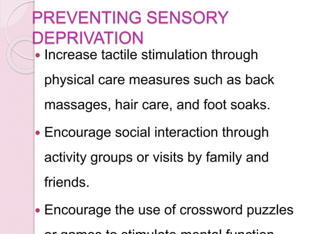 Care of patients having alterations in sensory function | PPTX | Brain ...