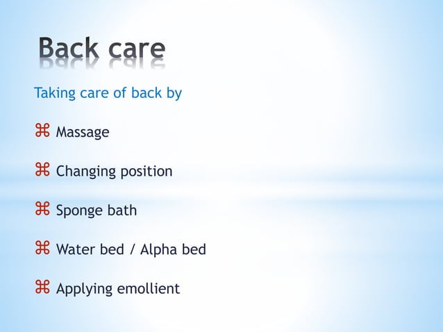 Care of patient with bedriddent | PPTX | Bath and Shower | Personal Care