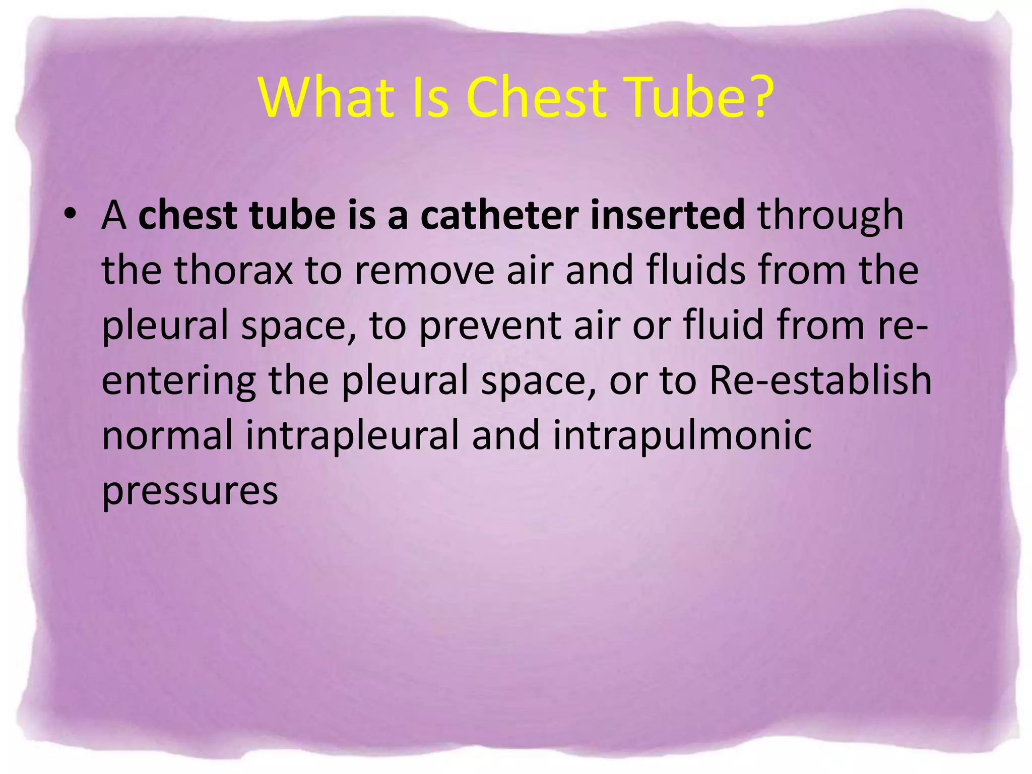 Care of patient with chest drainage system | PPTX