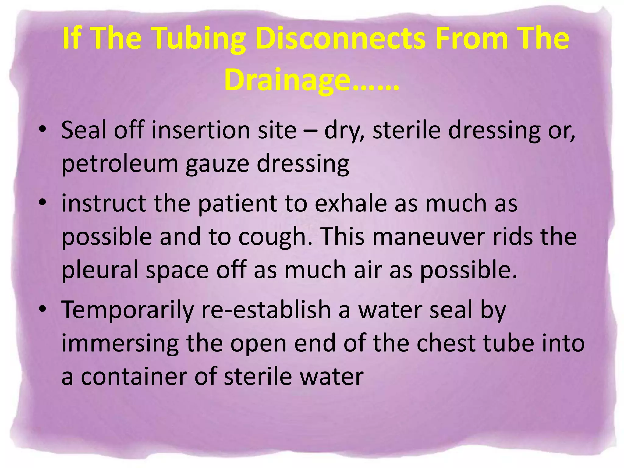 Care of patient with chest drainage system | PPTX