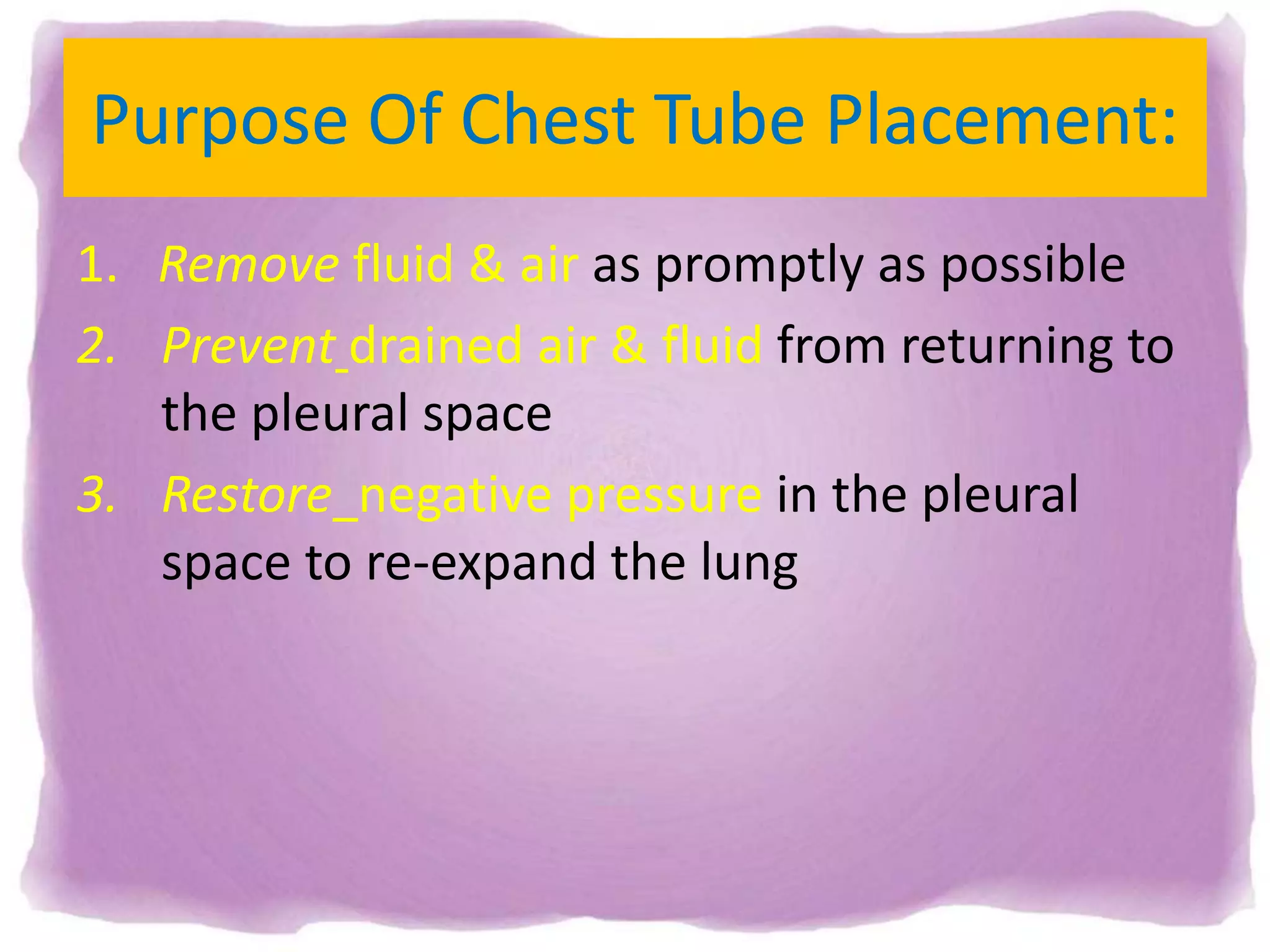 Care of patient with chest drainage system | PPTX