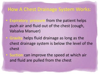 Care of patient with chest drainage system | PPTX
