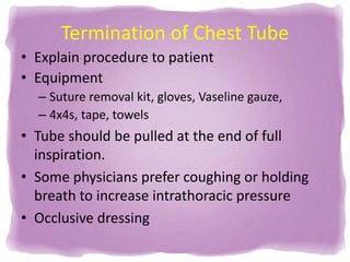 Care of patient with chest drainage system | PPTX