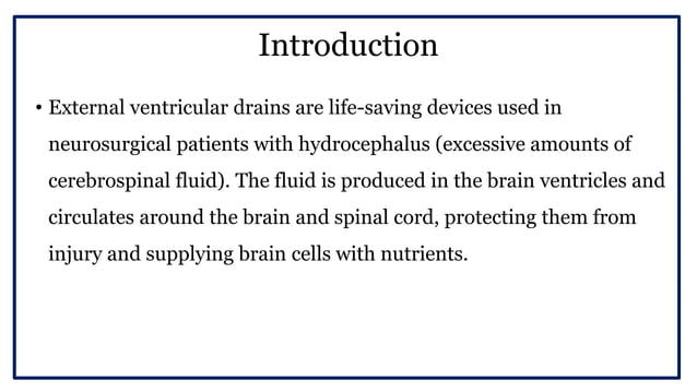 Care of patient with external ventricular drain | PPTX | Brain and Nervous System Disorders ...