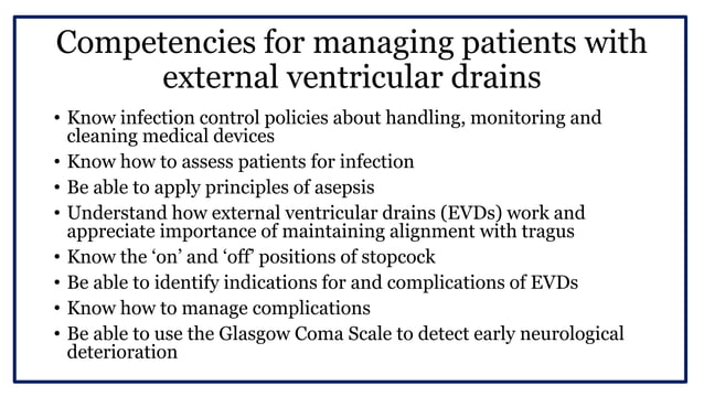 Care of patient with external ventricular drain | PPTX | Brain and Nervous System Disorders ...