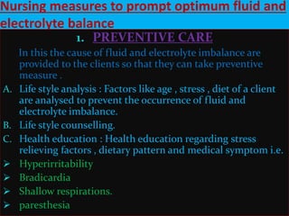 Care of patient with fluids and electroluytes | PPTX