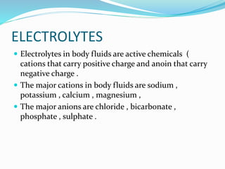 Care of patient with fluids and electroluytes | PPTX