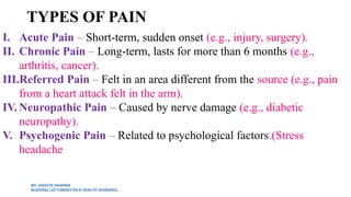 CARE OF PATIENT WITH PAIN. pptx | PPTX