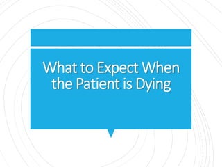 Care of persons in the critical and terminal phases of life | PDF