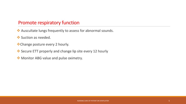 Care of patient on ventilator | PPTX | First Aid | Injuries