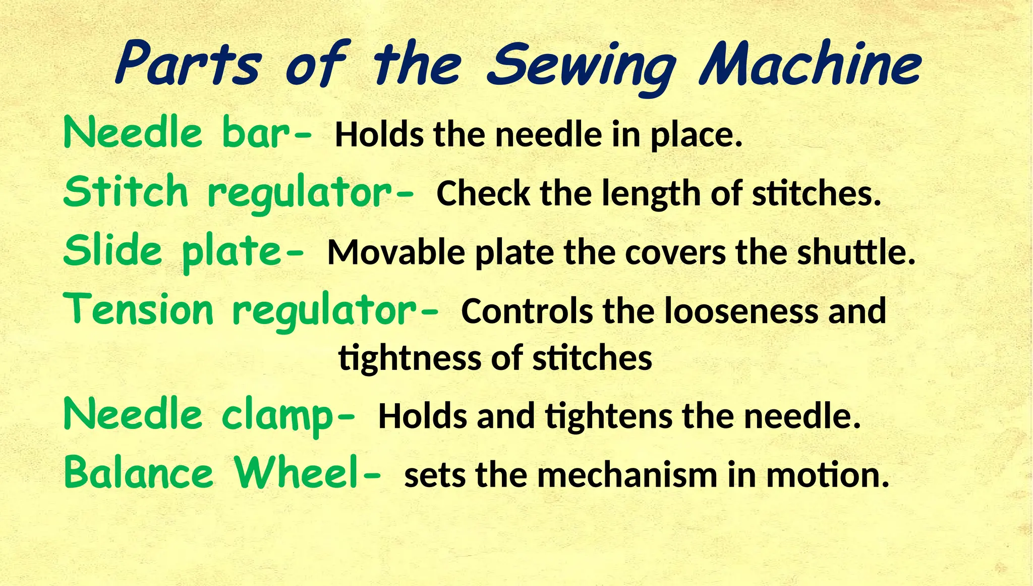 Care of Sewing Machine DRESS MAKING SEWING MACHINE EDUCATION TECHNOLOGY ...