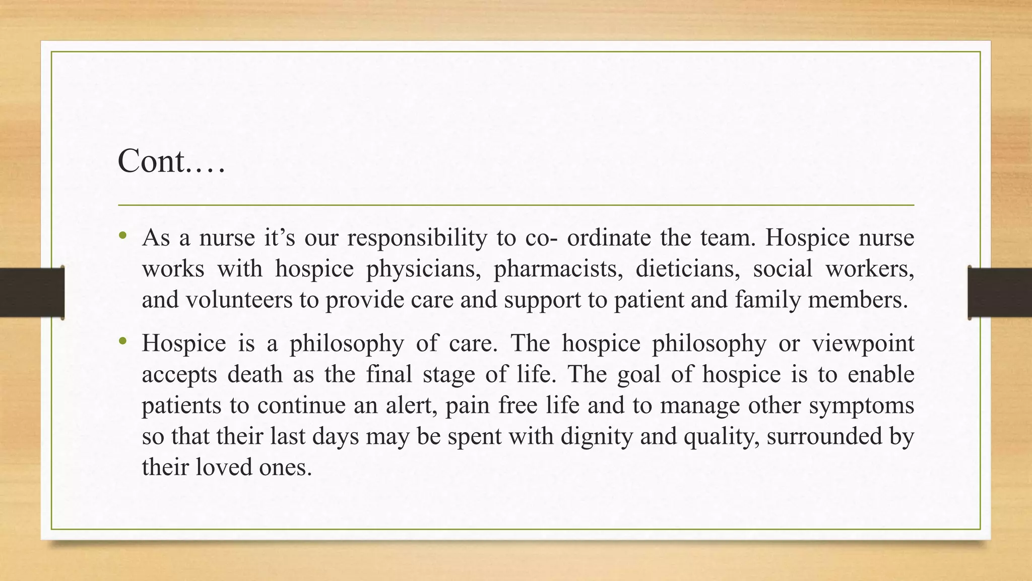 Care of terminally ill patient full chapter fundamental of nursing | PPTX