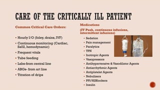 Care of the critically ill patient student | PPTX | Lung and ...