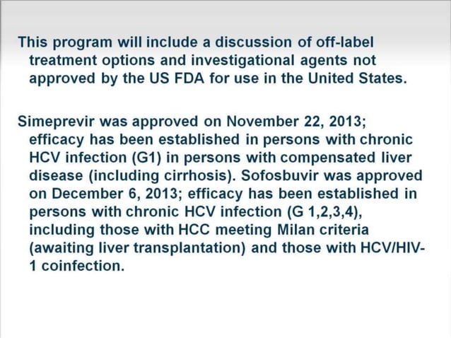 Care of the treatment naive patient with hcv infection and mild liver ...