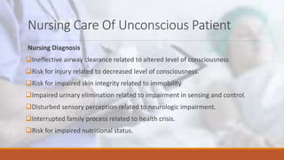 Care of unconscious patient | PPTX