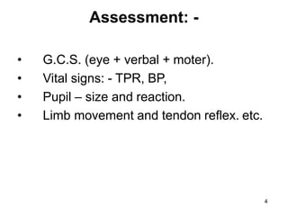 Care of unconscious patient | PPTX