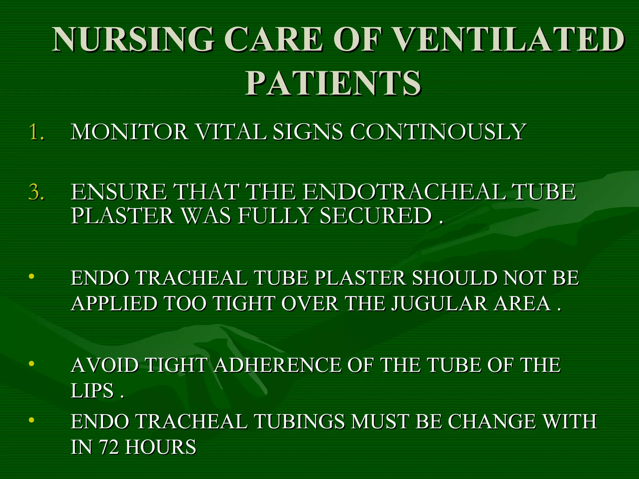 Care of ventilated patient | PPT
