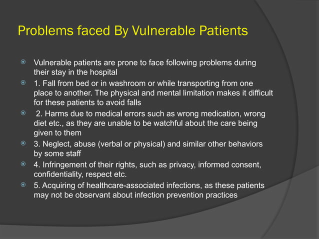 CARE OF VULNERABLE PATIENTS. PPT.pptx | First Aid | Injuries
