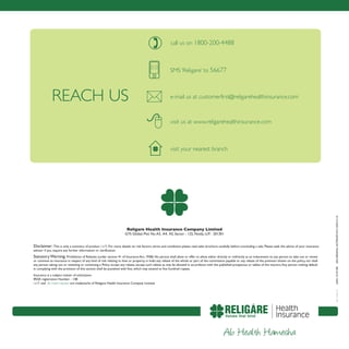 Religare Health Insurance Plan - Care | PDF