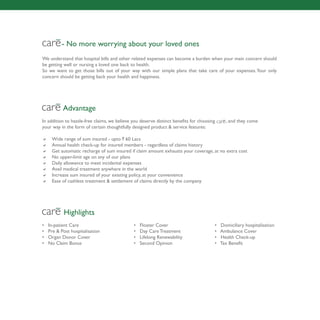 Religare Health Insurance Plan - Care | PDF
