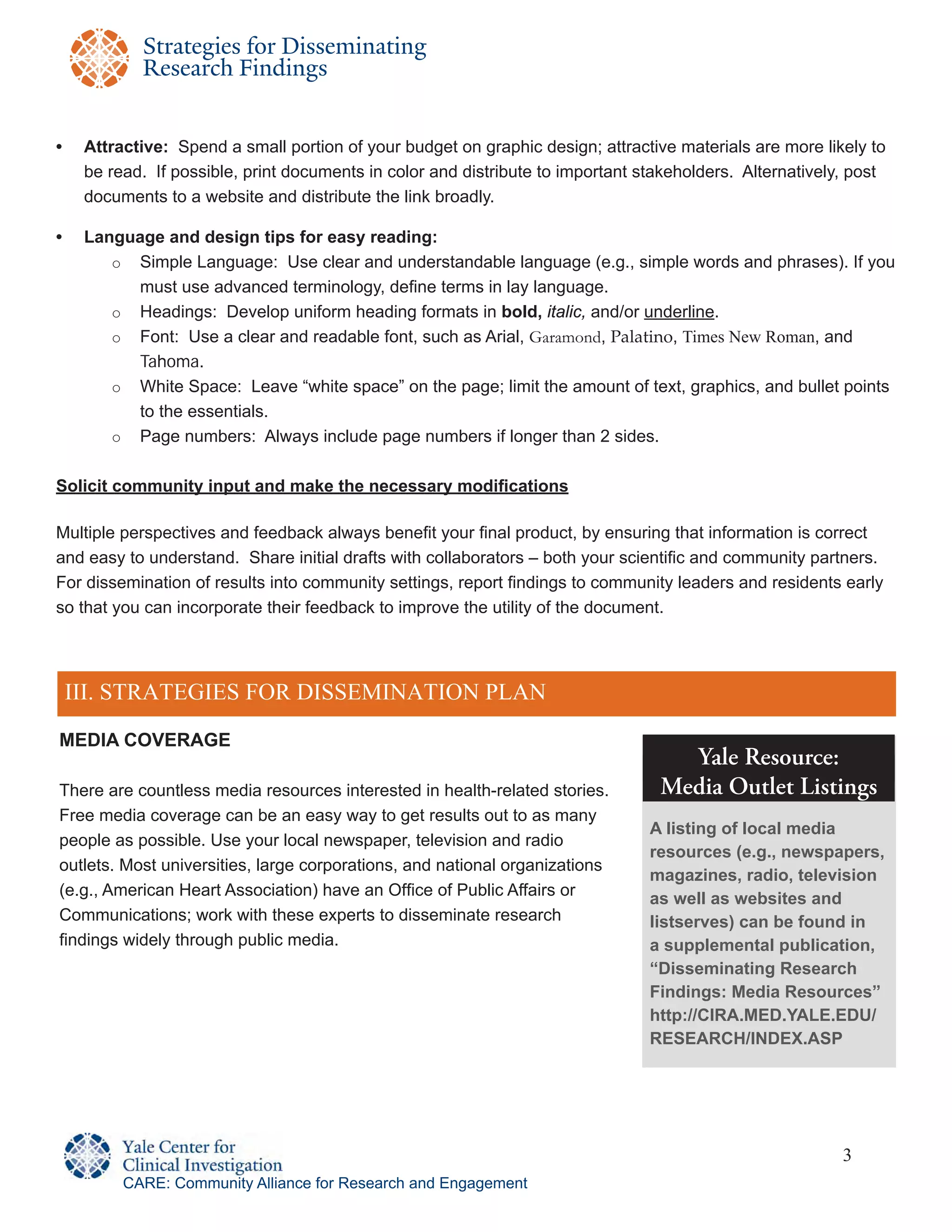 Care Research Dissemination Guide | PDF