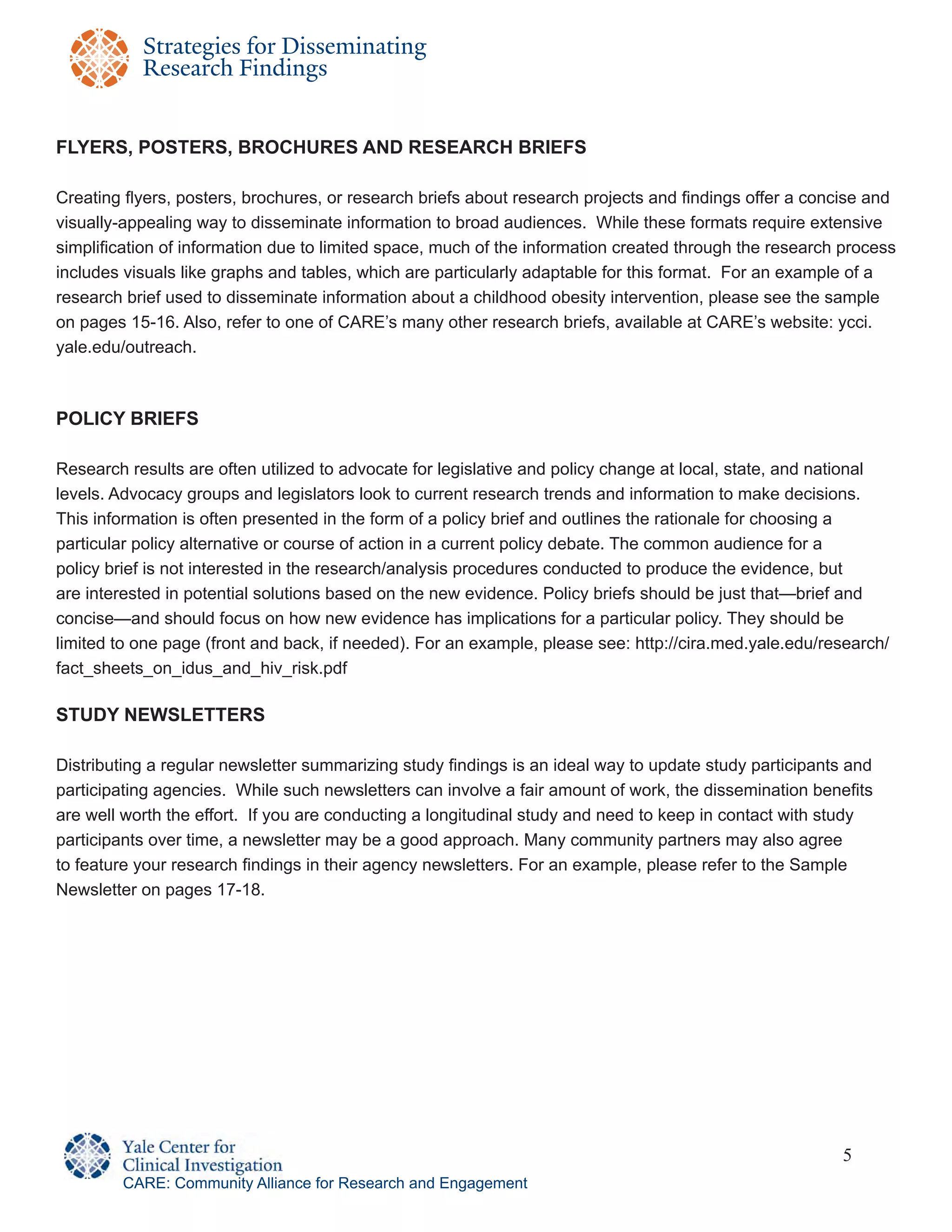 Care Research Dissemination Guide | PDF
