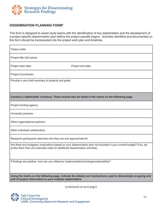 Care Research Dissemination Guide | PDF