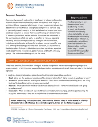 Care Research Dissemination Guide | PDF