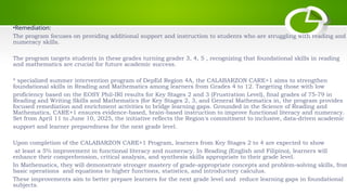 Cares + 1.pptx for remediation program and math | PPTX