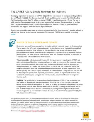 The CARES Act: A Simple Summary for Investors | PDF