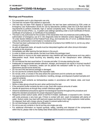 Care start access bio antigen test covid 19 biotechh commerce | PDF