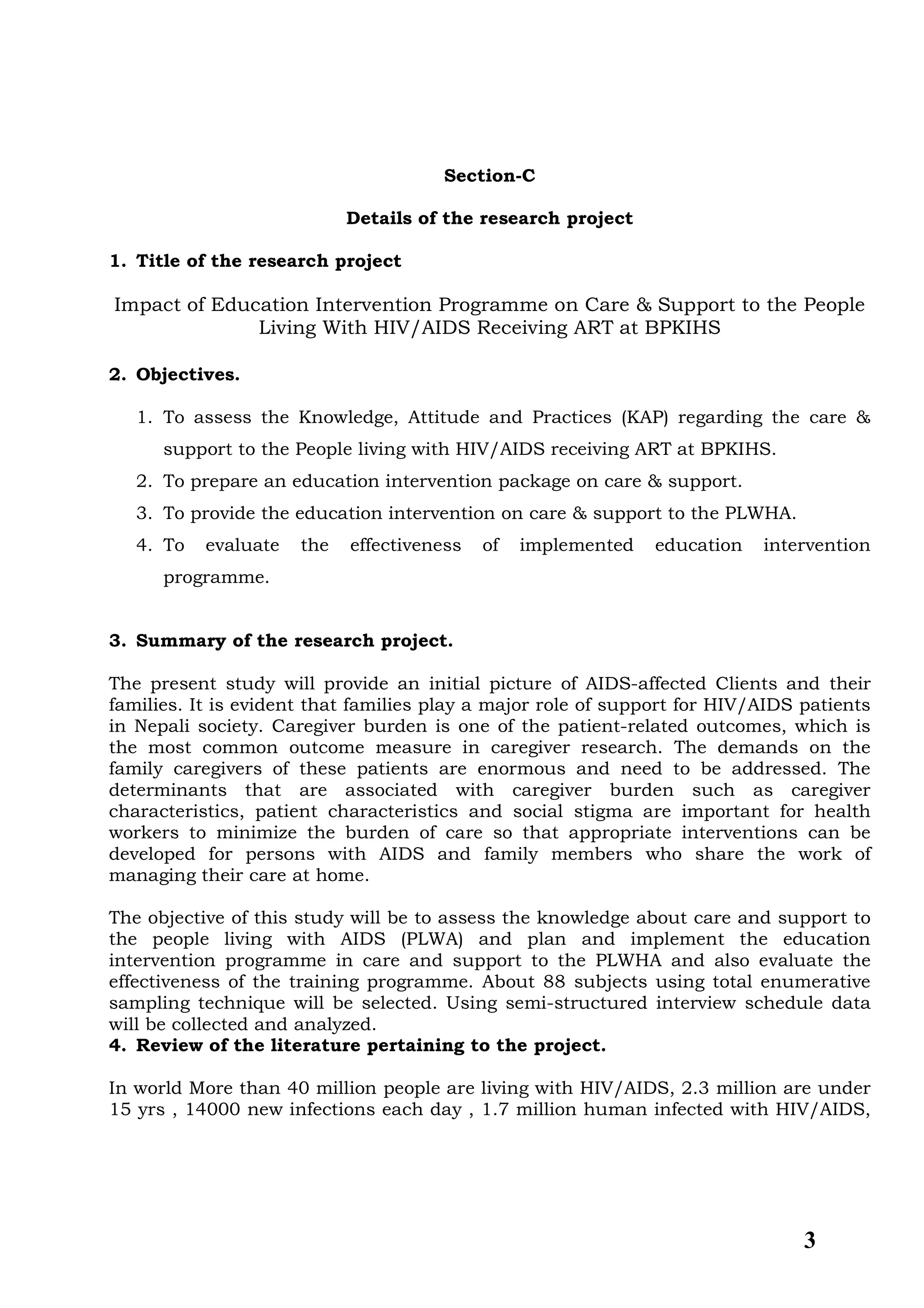 Care & support plwha proposal | PDF | Sexual Health | Diseases and ...