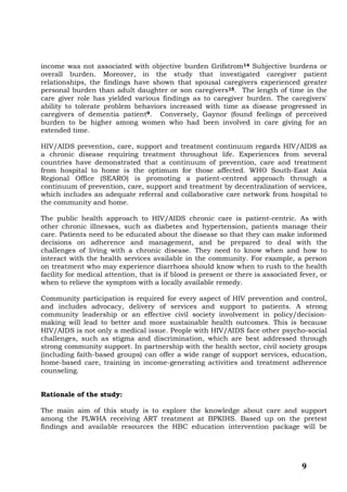 Care & support plwha proposal | PDF | Sexual Health | Diseases and ...