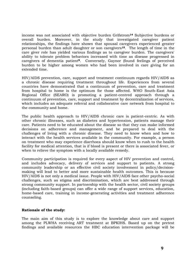 Care & support plwha proposal | PDF | Sexual Health | Diseases and ...