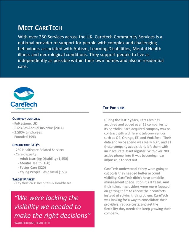 CareTech Case Study | PDF | Phone Services | Home Utilities