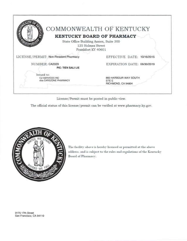 CareZone Pharmacy Licenses | PDF