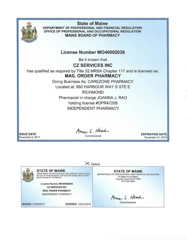 CareZone Pharmacy Licenses | PDF