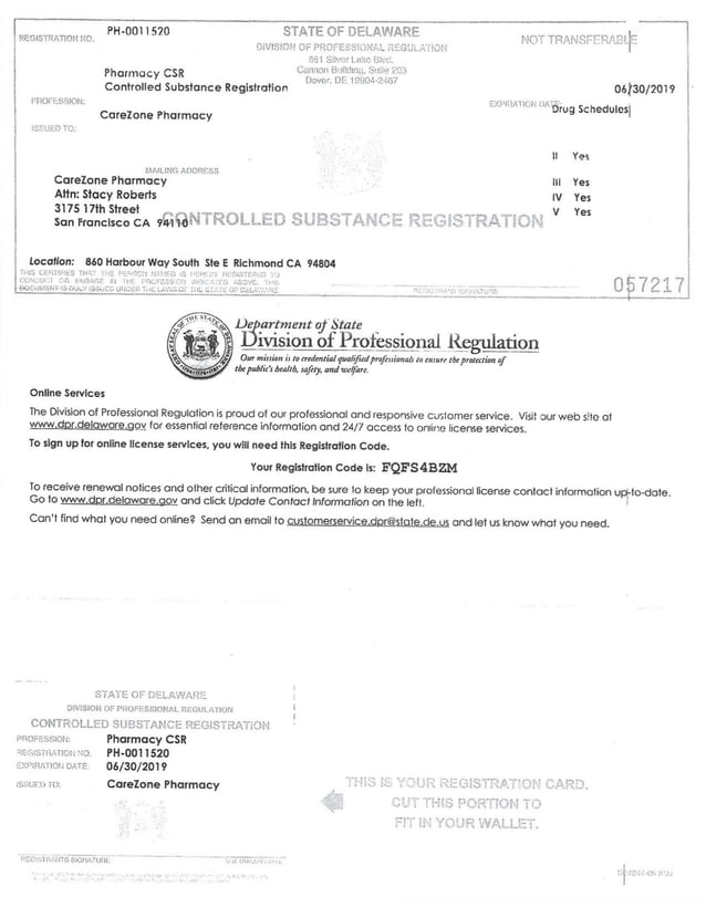 CareZone Pharmacy Licenses | PDF