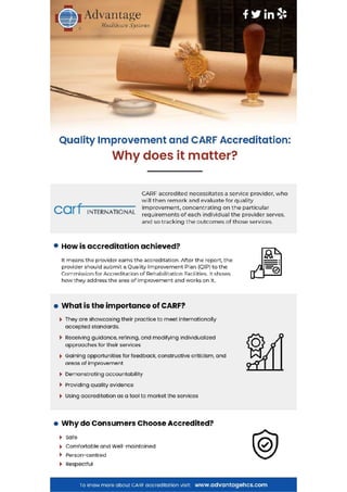 Quality Improvement and CARF Accreditation: Why does it Matter? | PDF
