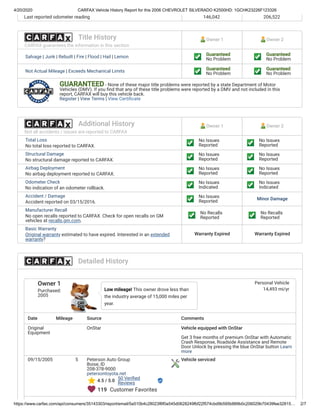 Carfax vehicle history report for this 2006 chevrolet silverado k2500 ...