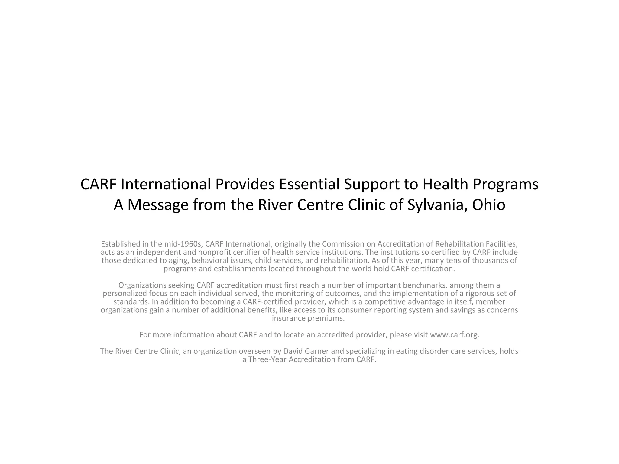 Carf international provides essential support to health programs | PPT
