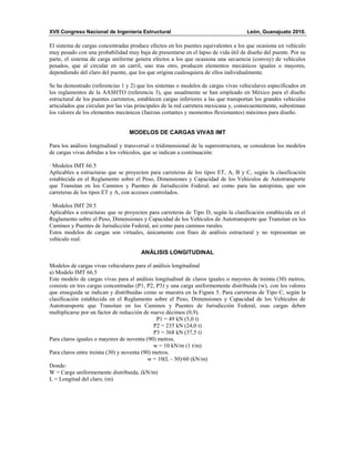 Cargas vivas en puentes (peso de camiones) | PDF